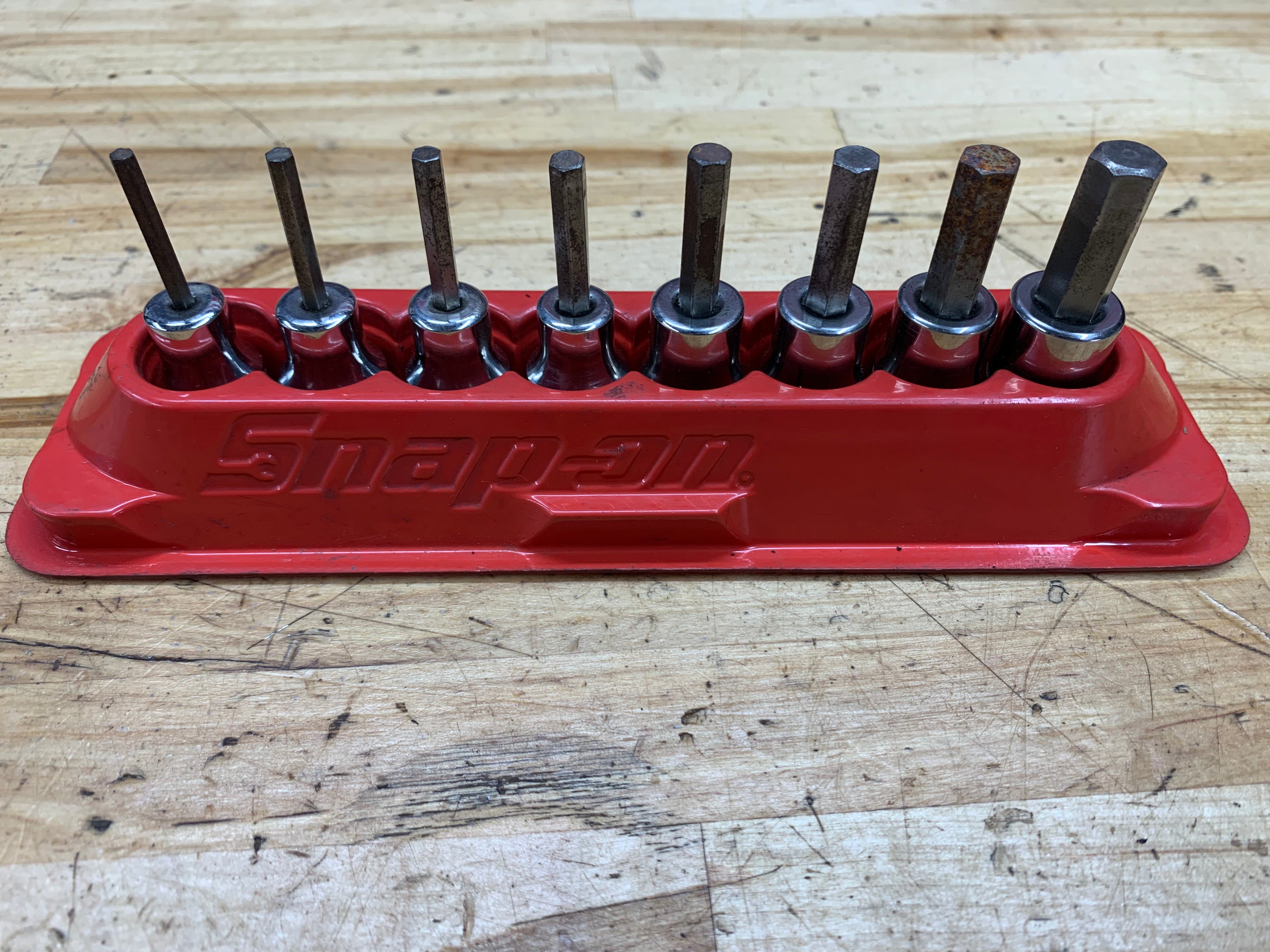 Snap On SAE Hex 3/8” Drive Socket Set w/ Mag. Tray 8pc. USA 208EFAY ...