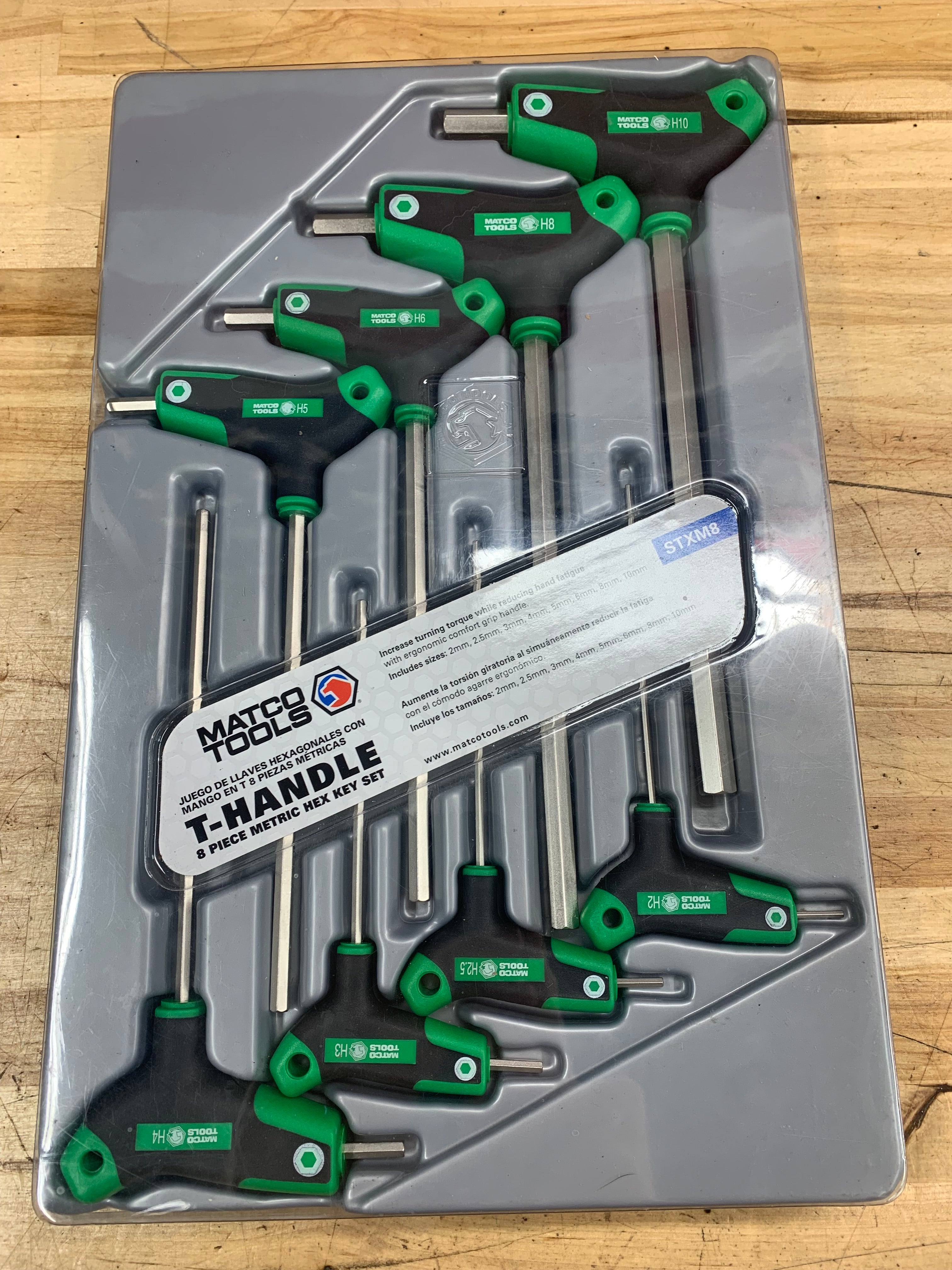 Matco eight piece metric hex T handle tray set. STXM8 – MRC Tools LLC